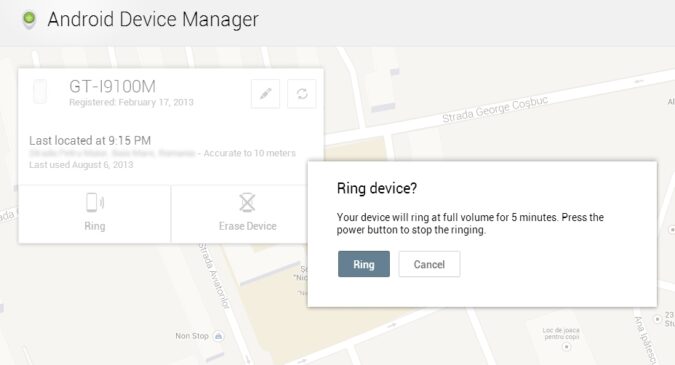 Android Device Manager web interface is now live, try it now