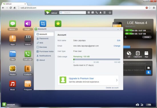 AirDroid: Control your Android device from a PC!
