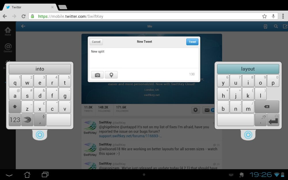 Undock, resize, or split your keyboard with Swiftkey 4.3 beta