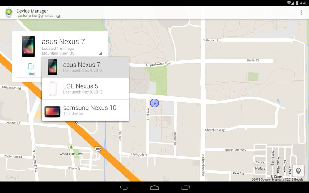 Android Device Manager app launches in Play Store
