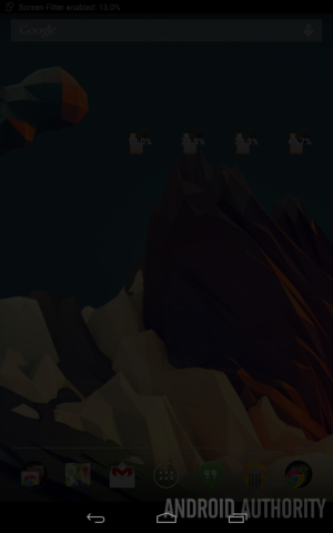 Android customization - Screen Filter, dim your display to see in the ...