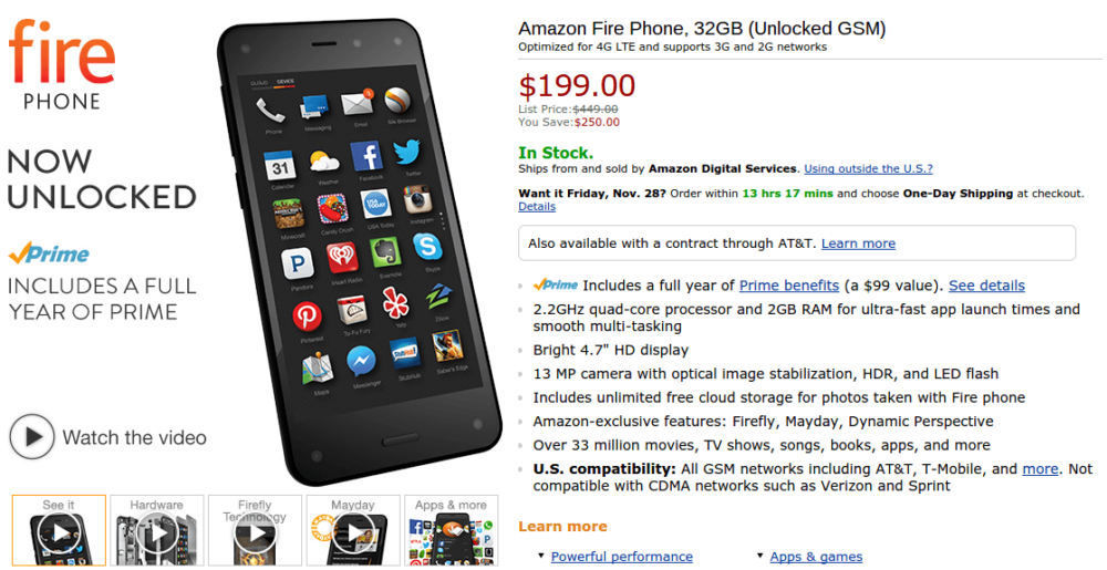 Amazon Fire Phone now just $200 without contract - Android Authority