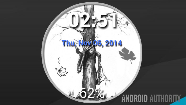Android customization - autumn inspired 'animated' widget, moving elements based on variables in ...