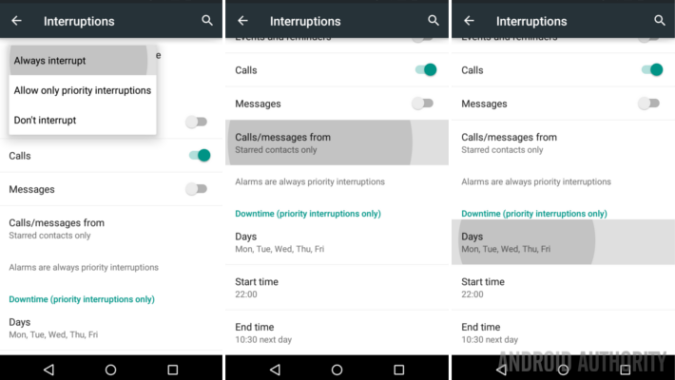 Android customization - Android Lollipop Priority mode and Interruptions settings - Android ...