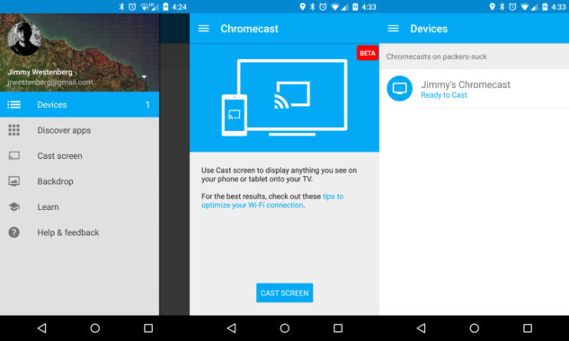 Chromecast update: screen casting for 4.4.2 devices, Material design ...