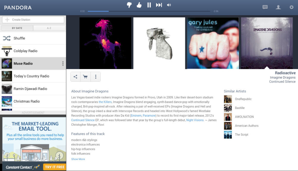 Pandora Radio v 5.7 brings much-needed redesign to all users