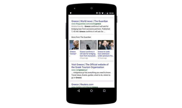 Google Search "carousel" highlights the most recent news