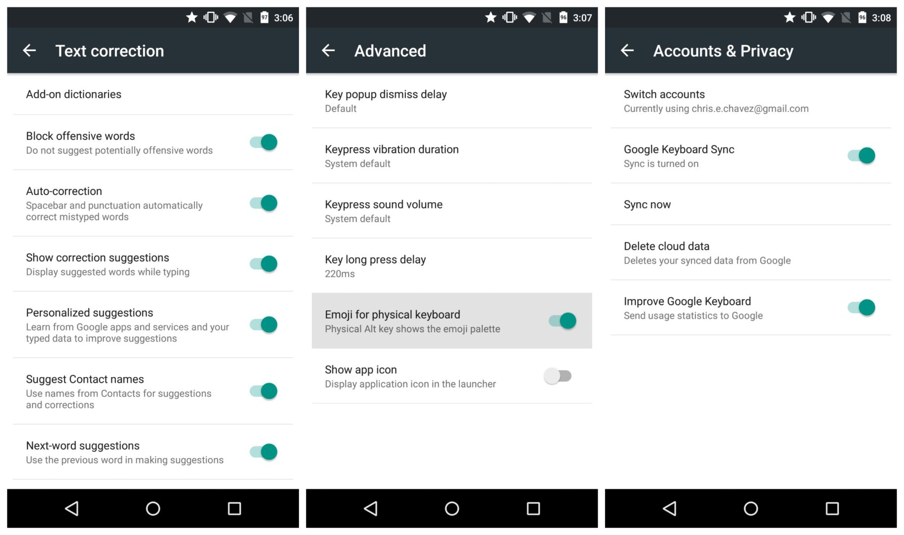 Updated Google Keyboard now syncs your dictionary