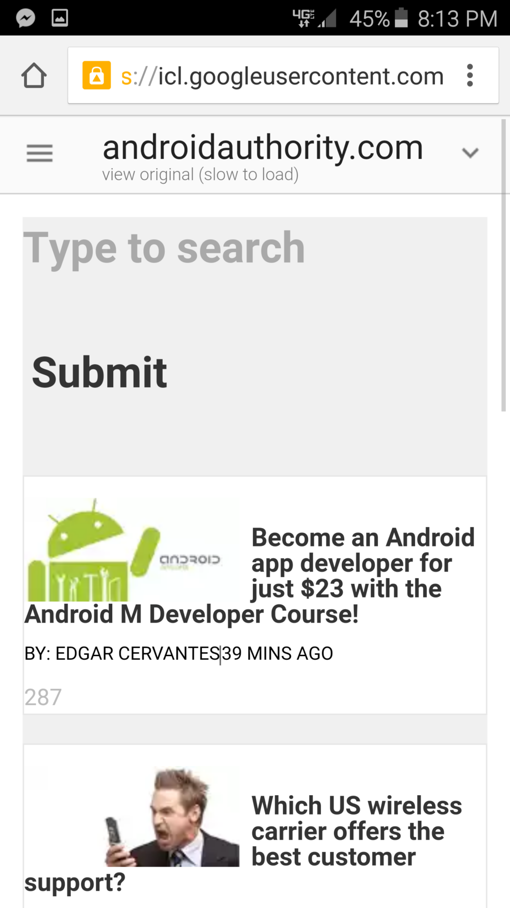 This is how Google Web Light makes websites look in slow connections