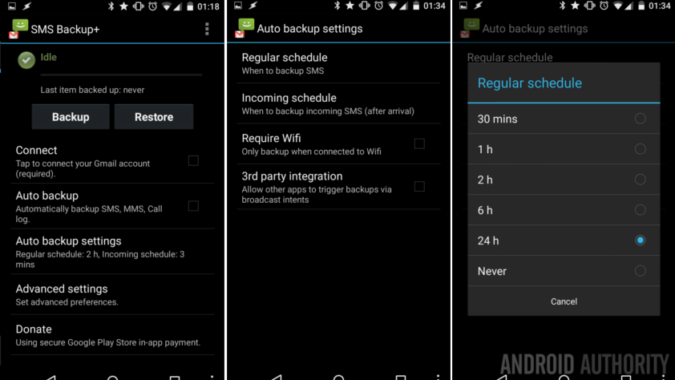 Backup your SMS, MMS and call log automatically - Android customization ...
