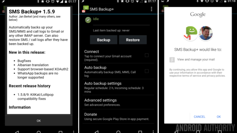 Backup your SMS, MMS and call log automatically - Android customization ...