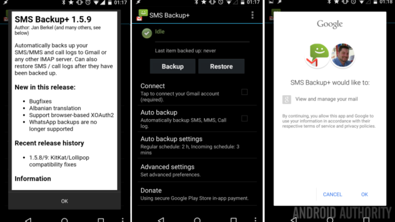 Backup your SMS, MMS and call log automatically - Android customization ...