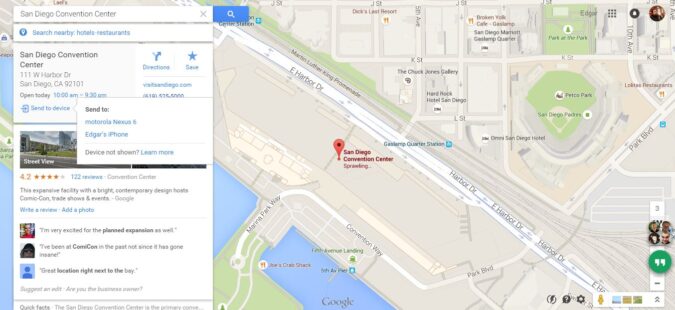 Google Maps makes it possible to send directions from PC to Android