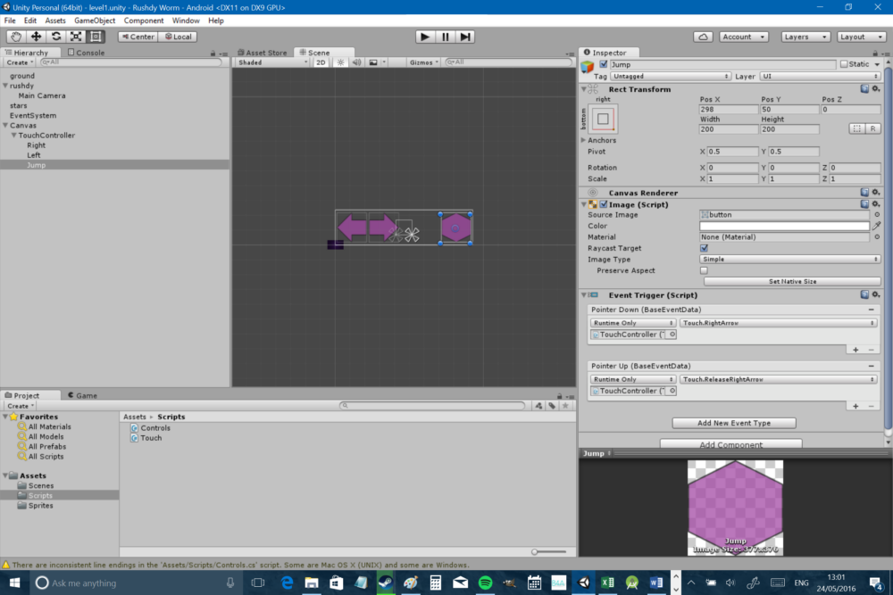 How to create a 2D platformer for Android in Unity - Part two