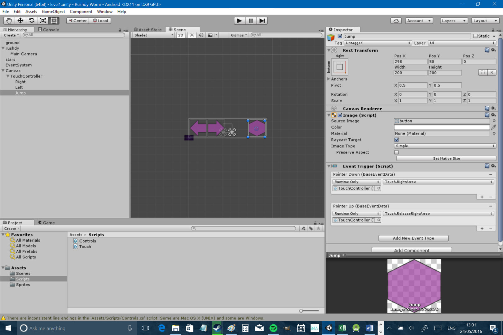 How to create a 2D platformer for Android in Unity - Part two