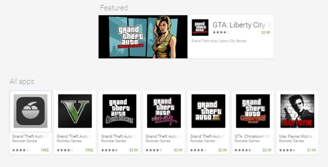 Rockstar's GTA series and Max Payne on sale via Google Play - Android ...