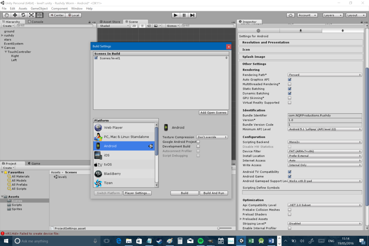 How to create a 2D platformer for Android in Unity - Part one