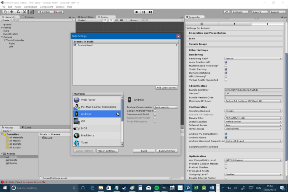 How to create a 2D platformer for Android in Unity - Part one