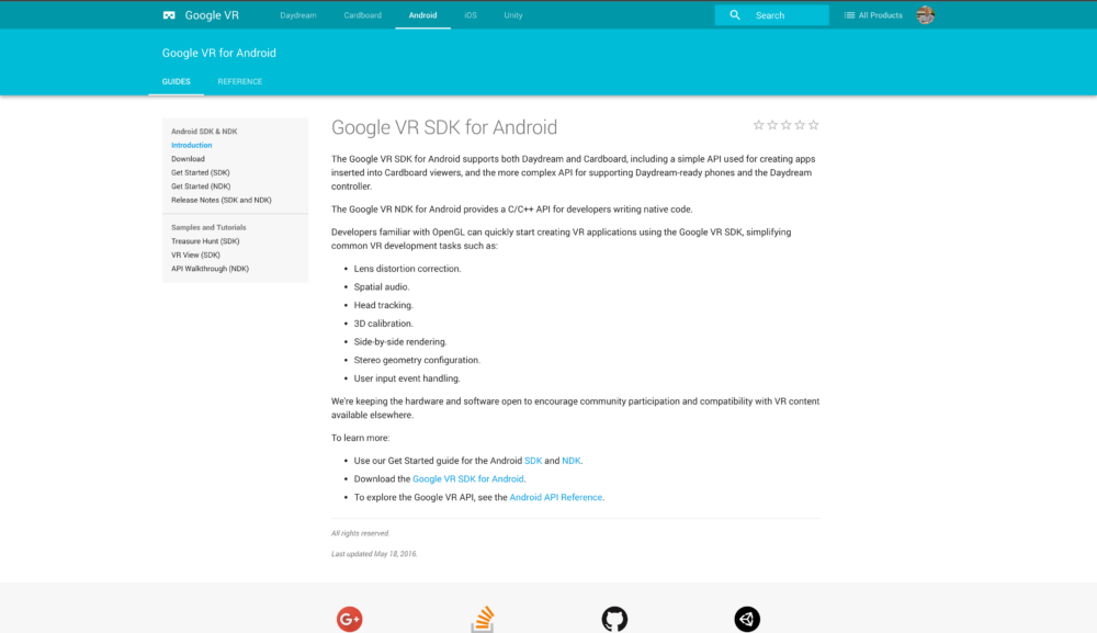 Developing with the Google VR SDK and NDK