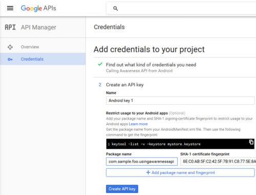 Using the Awareness API in your Android app