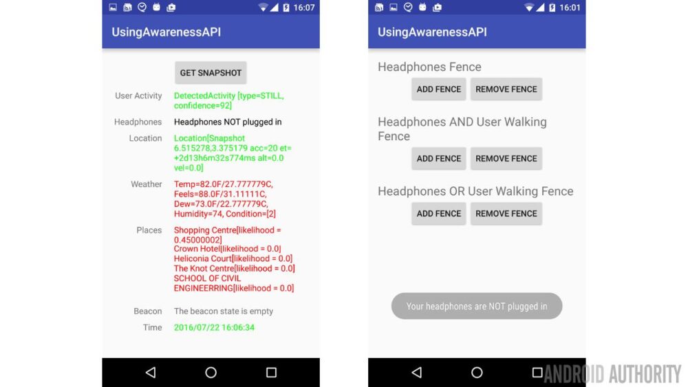 Using the Awareness API in your Android app