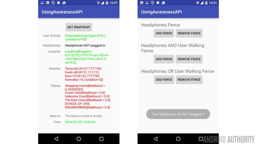 Using the Awareness API in your Android app