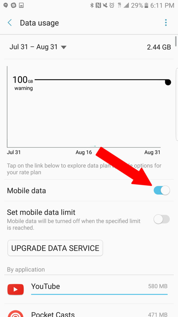 How to turn off mobile data and roaming on the Samsung Galaxy Note 7 ...