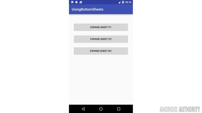 Developing Android apps with bottom sheets