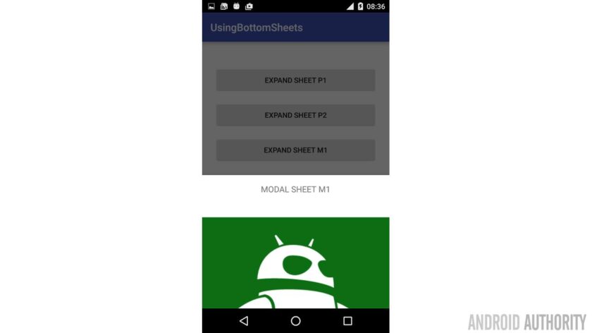 Developing Android apps with bottom sheets