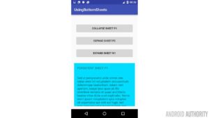 Developing Android apps with bottom sheets