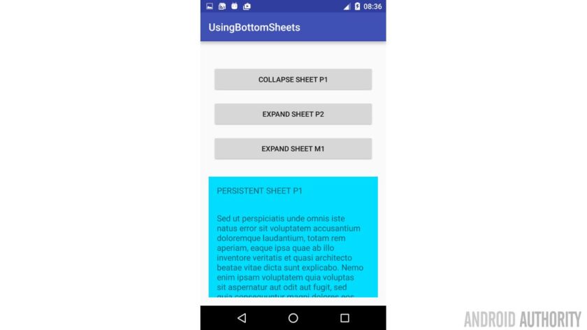 Developing Android apps with bottom sheets