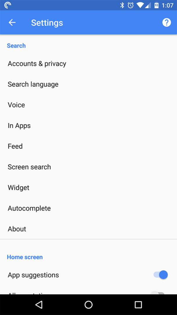Google app adds widget support under the search bar