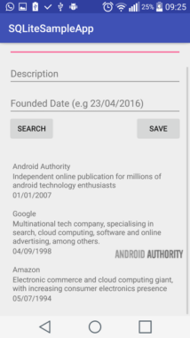 Using a simple SQLite database in your Android app