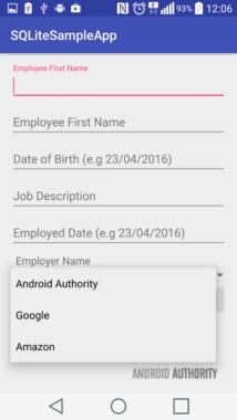 Using a simple SQLite database in your Android app