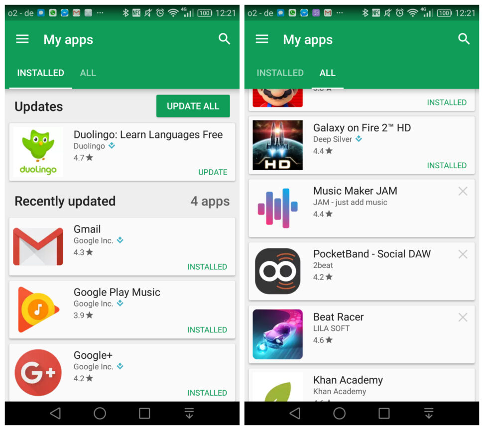 Google Play's "My Apps & Games" section gets new tabs and sorting options