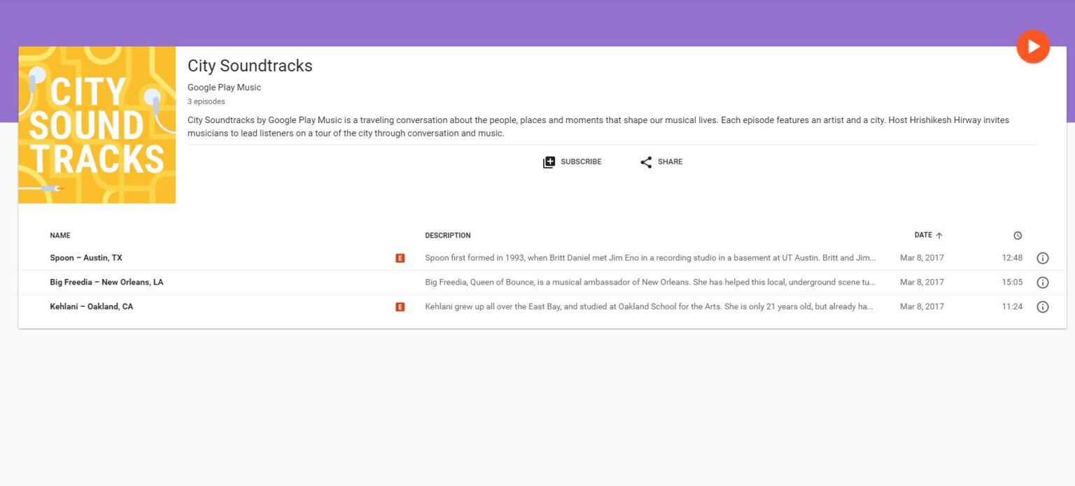 Google Play Music launches its first original podcast, City Soundtracks