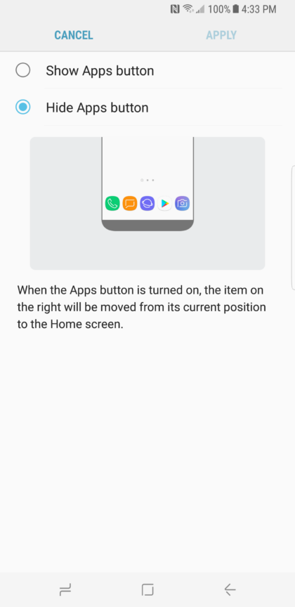 How to enable the app drawer button on Samsung Galaxy S8 - Android ...