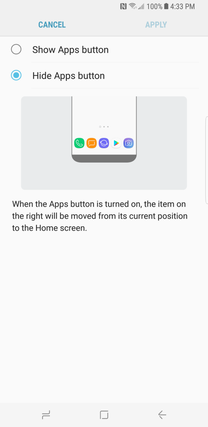 How to enable the app drawer button on Samsung Galaxy S8 - Android ...