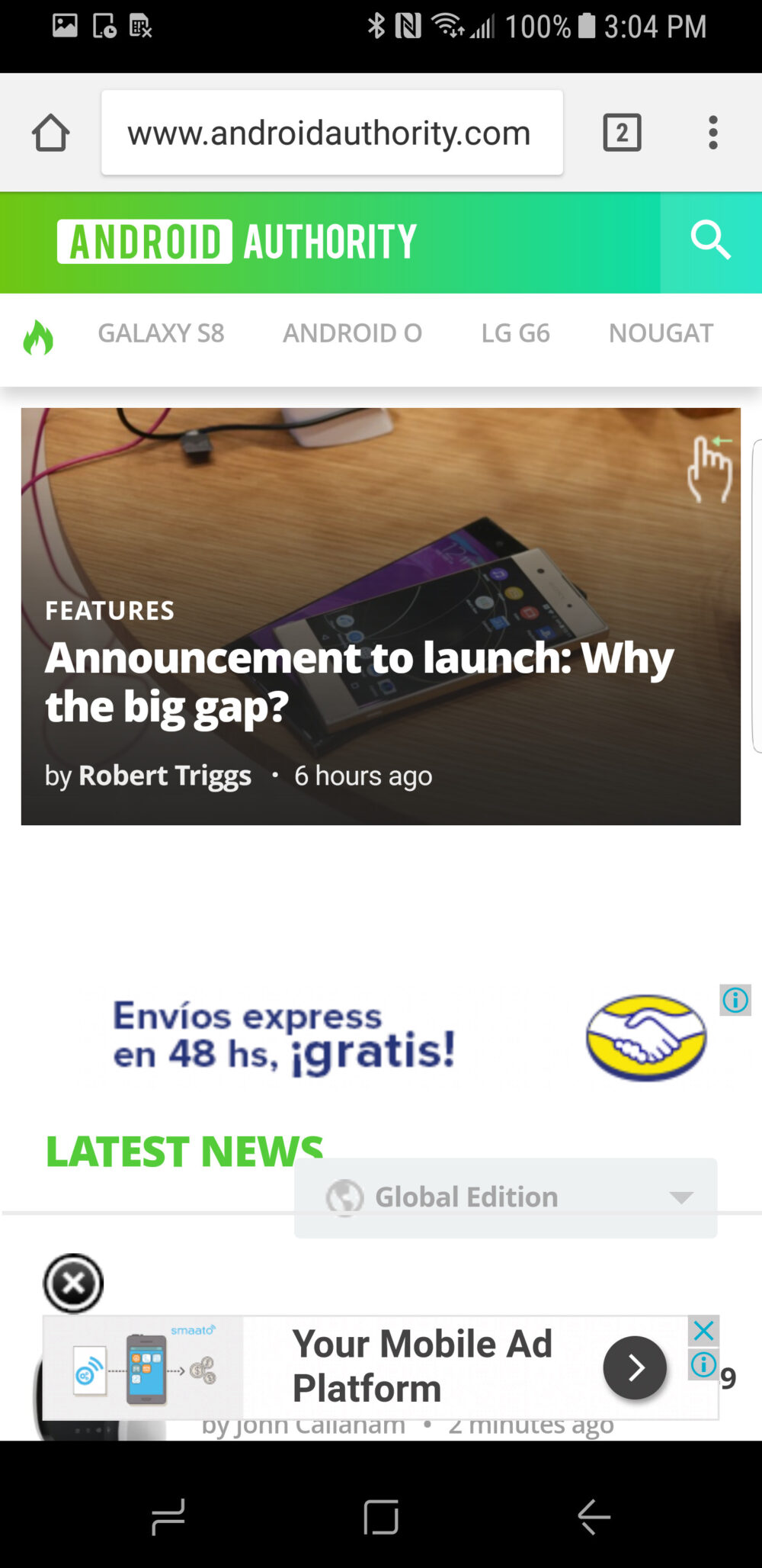 How to force apps into full screen on the Samsung Galaxy S8