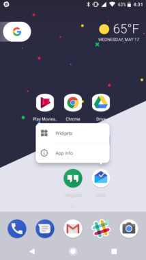 Long press icons to get quick access to widgets [Diving into Android O] - Android Authority