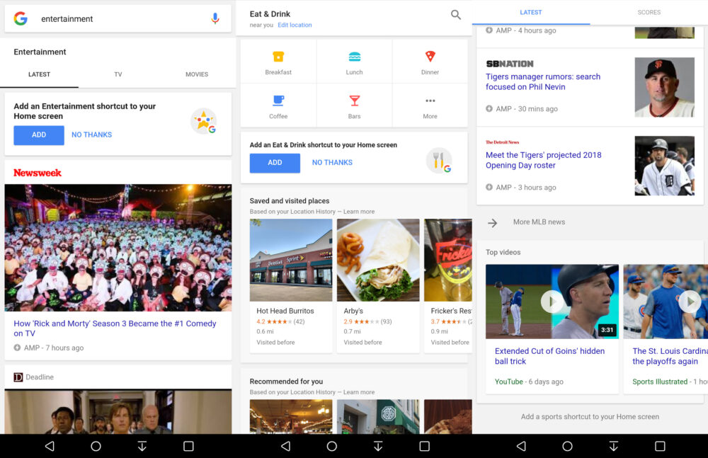 The Google App now lets you pin categories to your home screen as icons