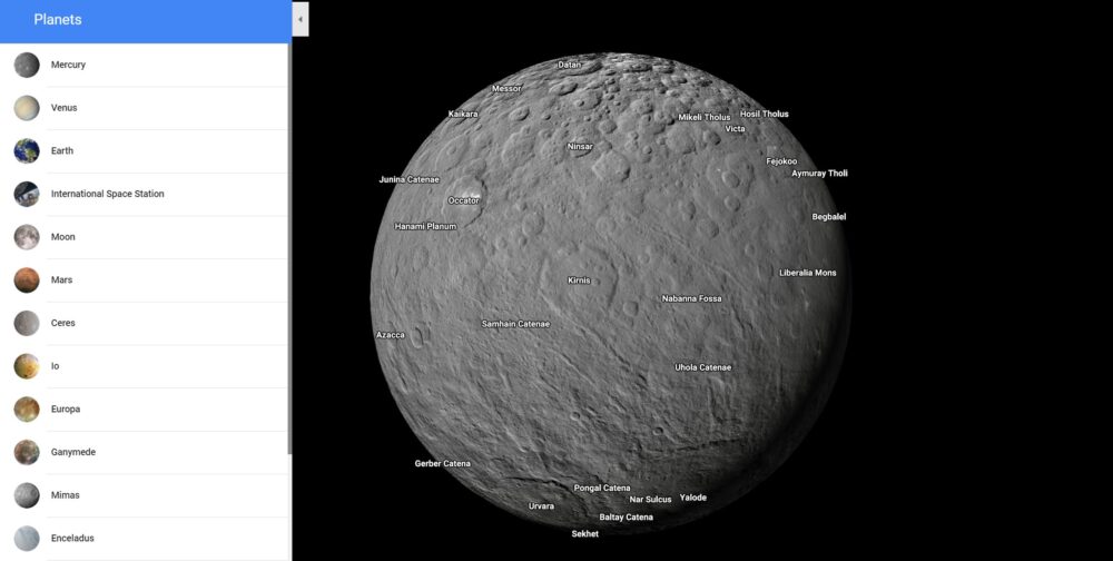 Google Maps now lets you explore more planets and their moons