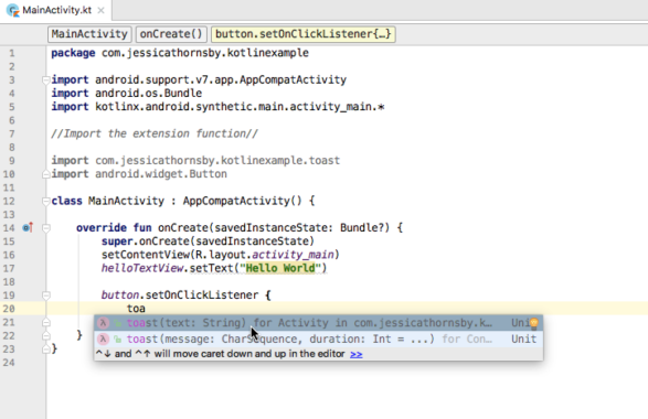 Adding new functionality with Kotlin's extension functions
