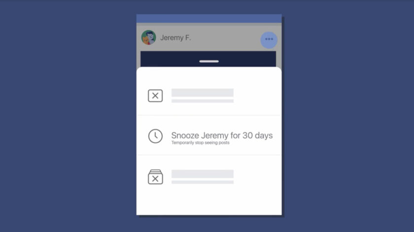 Facebook’s Snooze button silences your annoying friends for 30 days ...