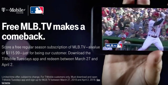 T-Mobile customers will get another free annual MLB.TV subscription