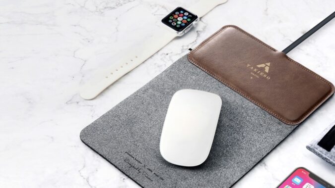 The MousePad+ has a built-in wireless charger