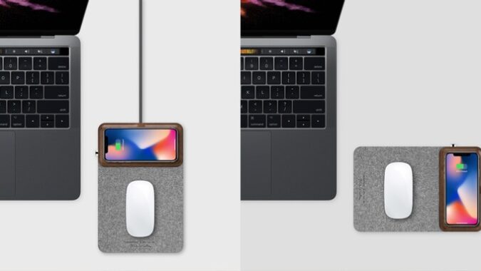 The MousePad+ has a built-in wireless charger