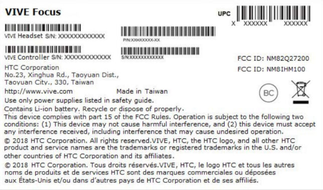 Vive Focus standalone headset hits FCC: US release soon?