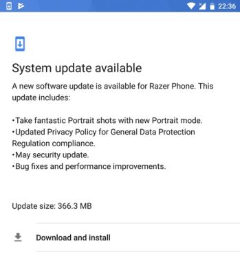 Razer Phone camera still being improved, gets Portrait mode in new update