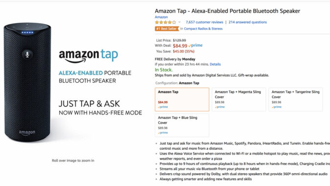 Deal: Grab the Alexa-enabled Amazon Tap portable speaker for $85 ($45 ...